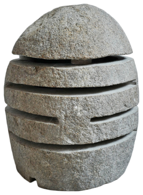 River Rock Garden Lantern, Small - Contemporary - Candleholders - by ...