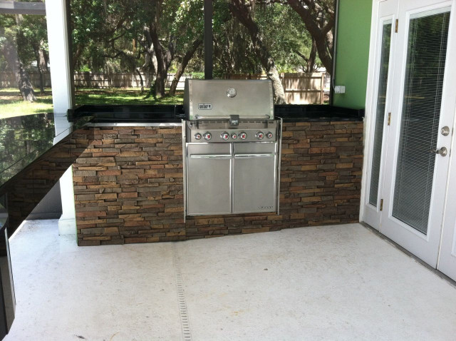 Outdoor Kitchens And Bars With Faux Stone Panels Patio Charlotte De Barron Designs Houzz