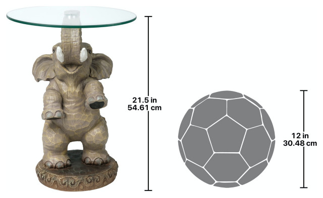 Good Fortune Elephant Glass-Topped Table - Contemporary - Side Tables ...
