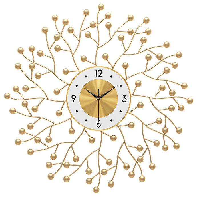 Large Creative Silent Golden Wall Clock - Contemporary - Wall Clocks ...