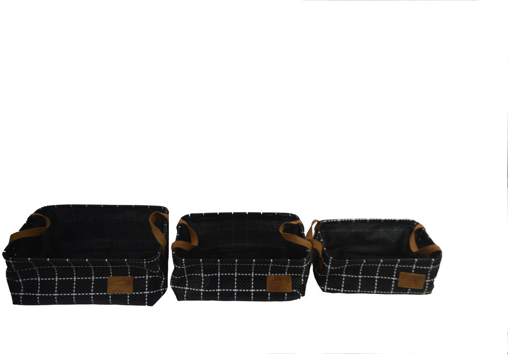 3-Piece PVC Basket Set, Black - Contemporary - Baskets - by GALT | Houzz