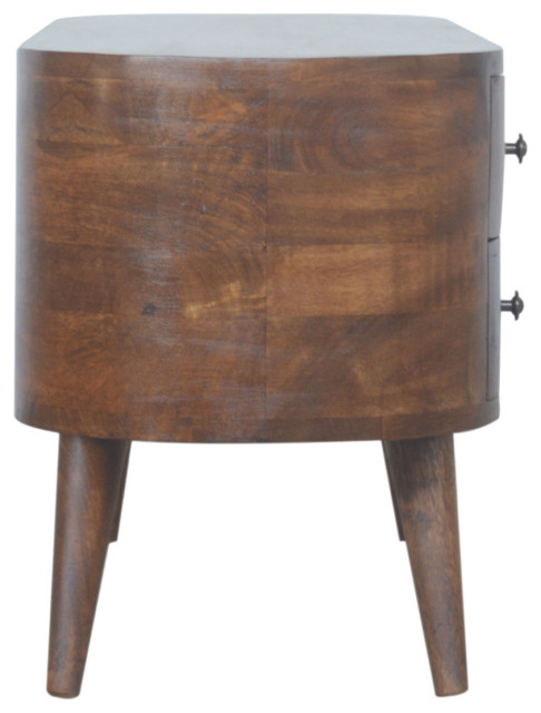 Chestnut Rounded Entertainment Unit - Midcentury - Entertainment ...