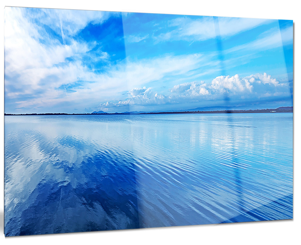 "Sunset Blue Panoramic Landscape" Metal Wall Art, 40"x30" - Beach Style ...