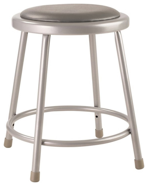 Pemberly Row 18" Modern Vinyl Padded Steel Metal Heavy Duty Stool in ...