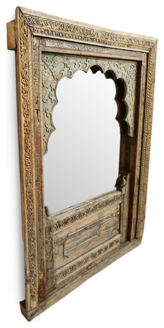 Consigned Antique Rajasthan Window Mirror - Asian - Wall Mirrors - by ...