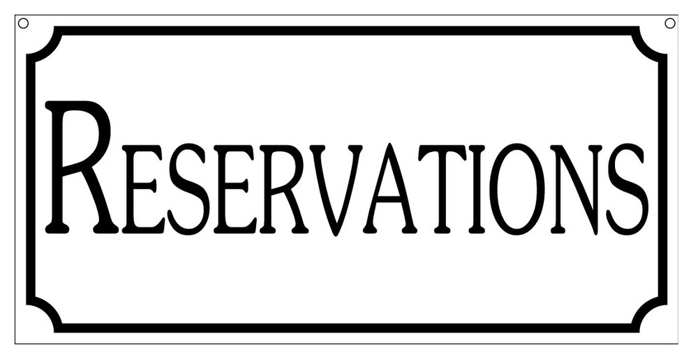 Reservations, Aluminum Hospitality Hotel Restaurant Sign, 6"x12 ...