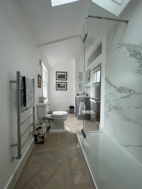 Creating a large shower room from tiny bathroom - Traditional ...