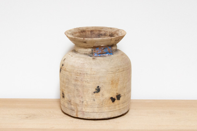 Rustic Colonial Wooden Water Pot-Rani - Rustic - Indoor Pots And ...