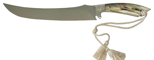 Coltelleria Saladini Stainless Steel Sabrage Saber with Ox Horn Handle ...