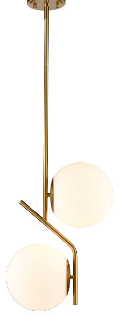 Modern Gold Kitchen Pendant Light, 2-Light - Contemporary - Pendant ...