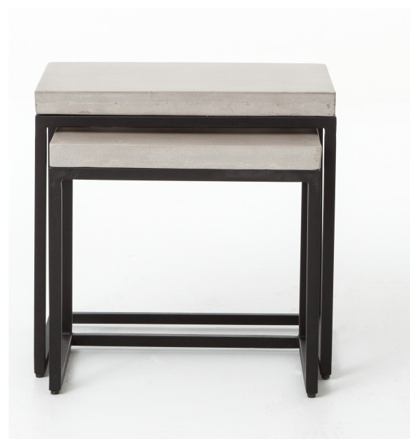 Maximus Indoor / Outdoor Nesting Side Tables Natural Concrete - Modern ...