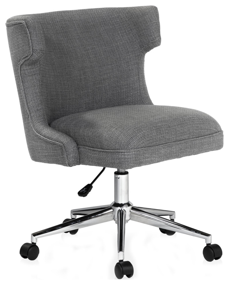Modern Office Chair, Cushioned Seat With Welted Trim Wing Backrest ...