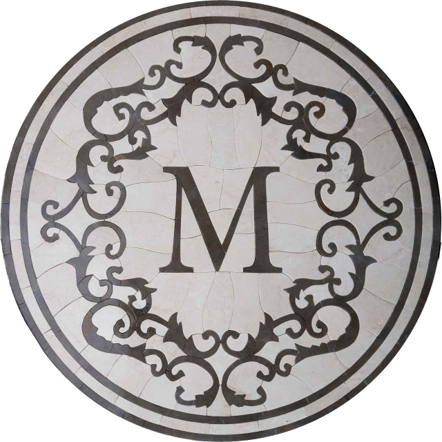 Mosaic Monogram - M, 40" x 40" - Contemporary - Tile Murals - by ...