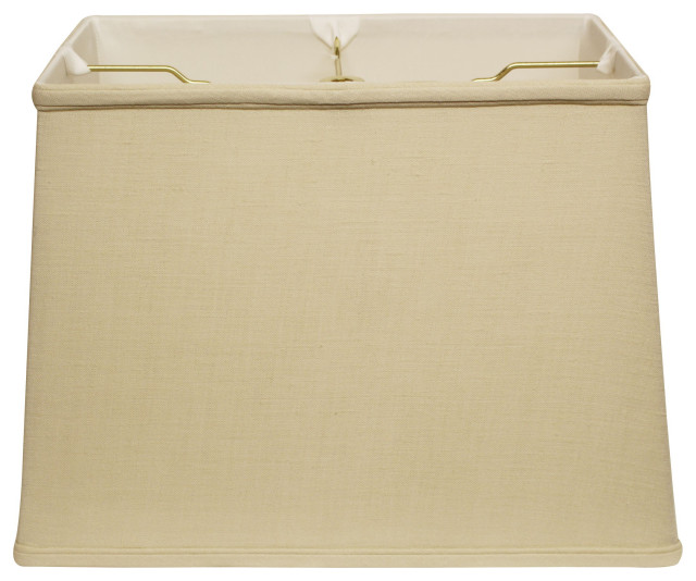 16" Pale Brown Throwback Rectangle Linen Lampshade - Transitional ...