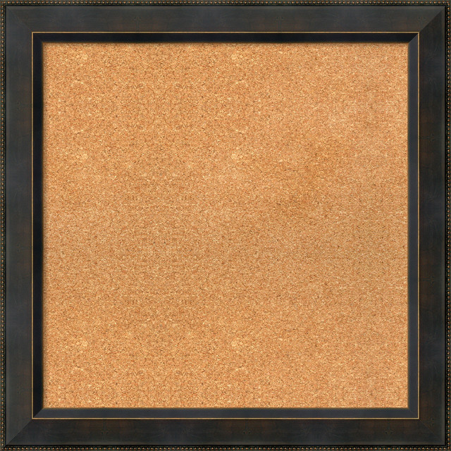 Framed Cork Board, Small-Large, Signore Bronze Wood - Traditional ...