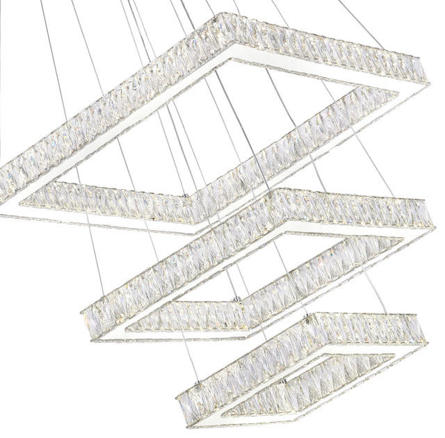 Florence LED Chandelier With Chrome Finish - Contemporary - Chandeliers ...