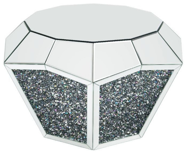 Noralie Coffee Table, Mirrored & Faux Diamonds - Contemporary - Coffee Tables - by First of a ...