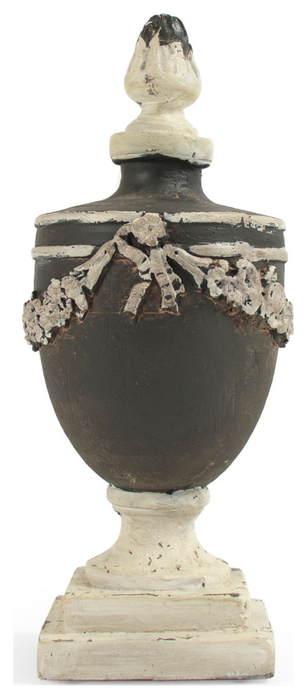 Resin Urn, Set Of 2, Seawood, White - French Country - Decorative Jars ...