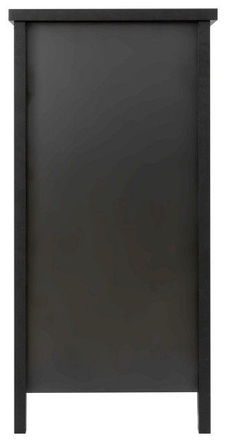 4 Drawers Dresser Cabinet Storge Cabinet With Shell-shaped Handle Black ...