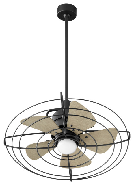 Bandit 24" Damp Fan, Textured Black - Industrial - Ceiling Fans - by ...