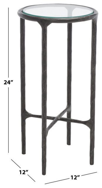 Safavieh Couture Jessa Forged Metal Tall Round End Table, #N/A ...