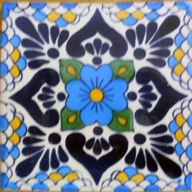 4x4 Mexican Ceramic Handmade Tile C116 Contemporary Wall And