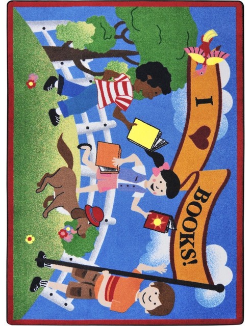 Kid Essentials Rug, Library Day, 5'4"x7'8", 5'4"x7'8" - Contemporary ...