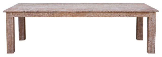 Large Whitewash Rustic Modern Parson Dining Table - Farmhouse - Dining ...