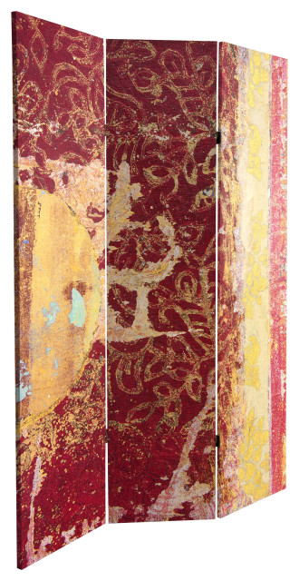 6' Tall Fire Dancer Canvas Room Divider - Contemporary - Screens And ...