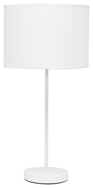 Simple Designs White Stick Lamp With White Fabric Shade - Transitional ...