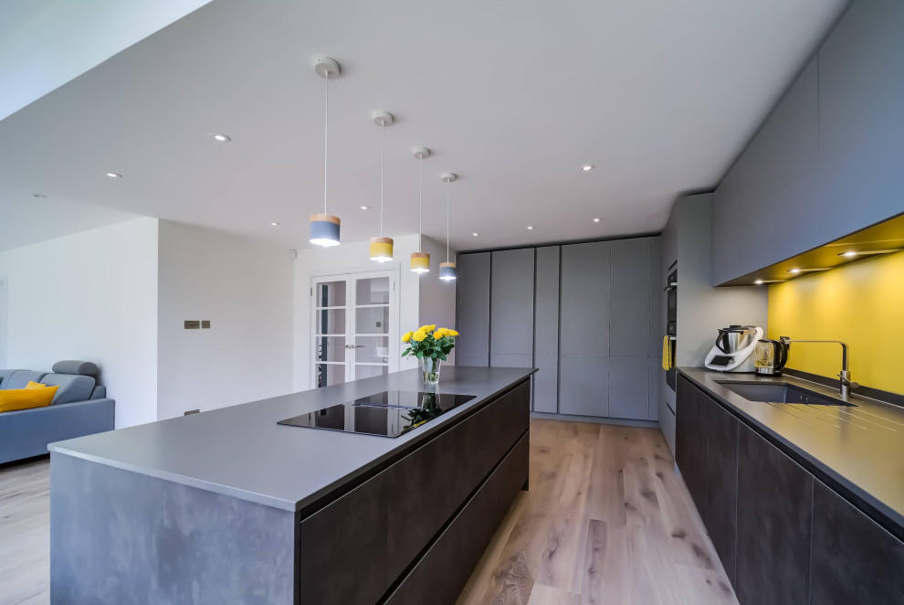 Modern Grey & Yellow Kitchen in Ham - Modern - Kitchen - London - by ...