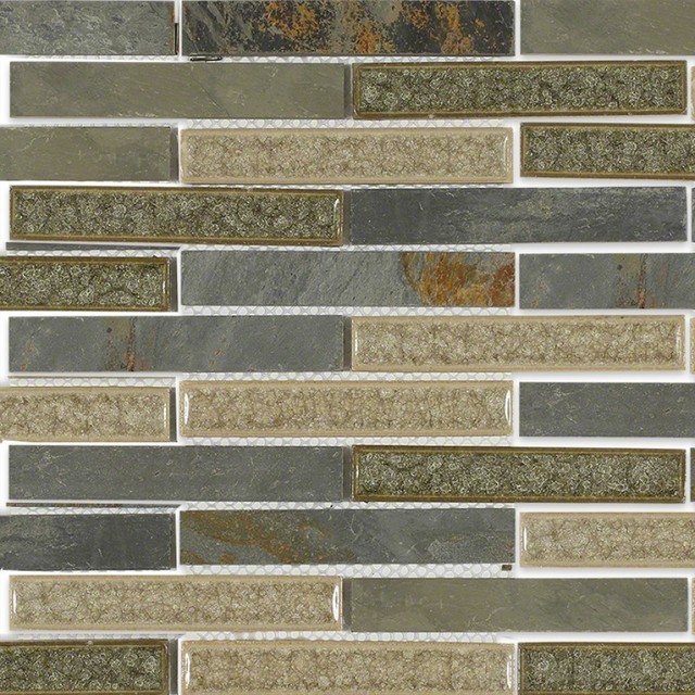 Roman Emperial Slate Brick Glass Tile Sample - Traditional - Mosaic ...