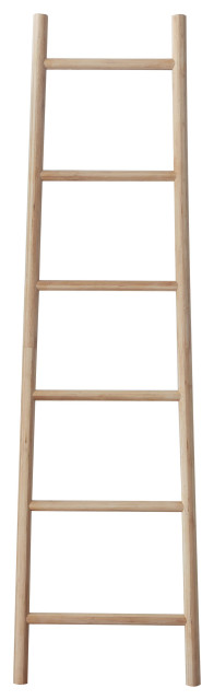 Decorative Bamboo Blanket Display Ladder, Brown - Ladders And Step ...