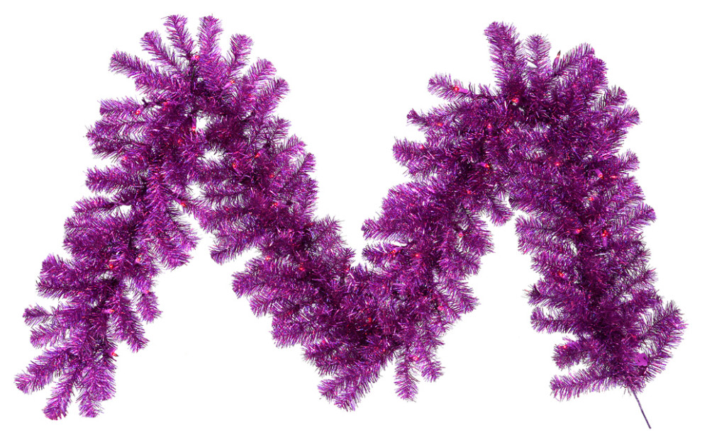 Vickerman Purple Garland, 9' x 12" - Traditional - Wreaths And Garlands ...