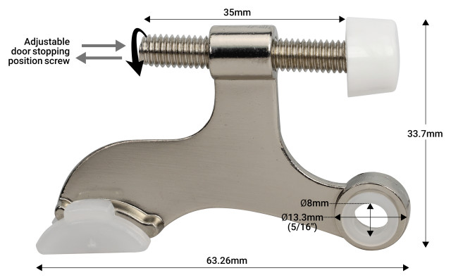 Rok Hardware Heavy Duty Hinge Pin Door Stop, Brushed Nickel, 5 ...