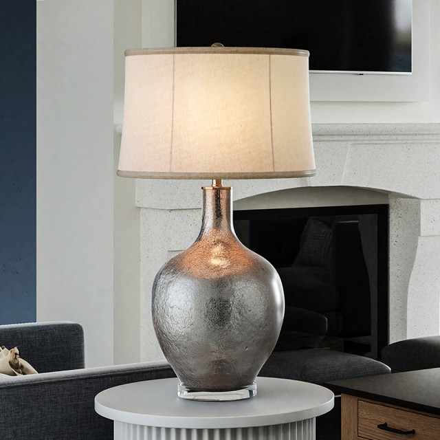 Transitional Table Lamp 18.5''W x 18.5''D x 33''H, Silver Mercury ...