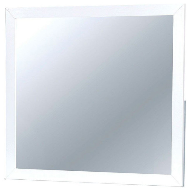 Prismo Transitional Mirror, Transitional Style, White - Transitional ...