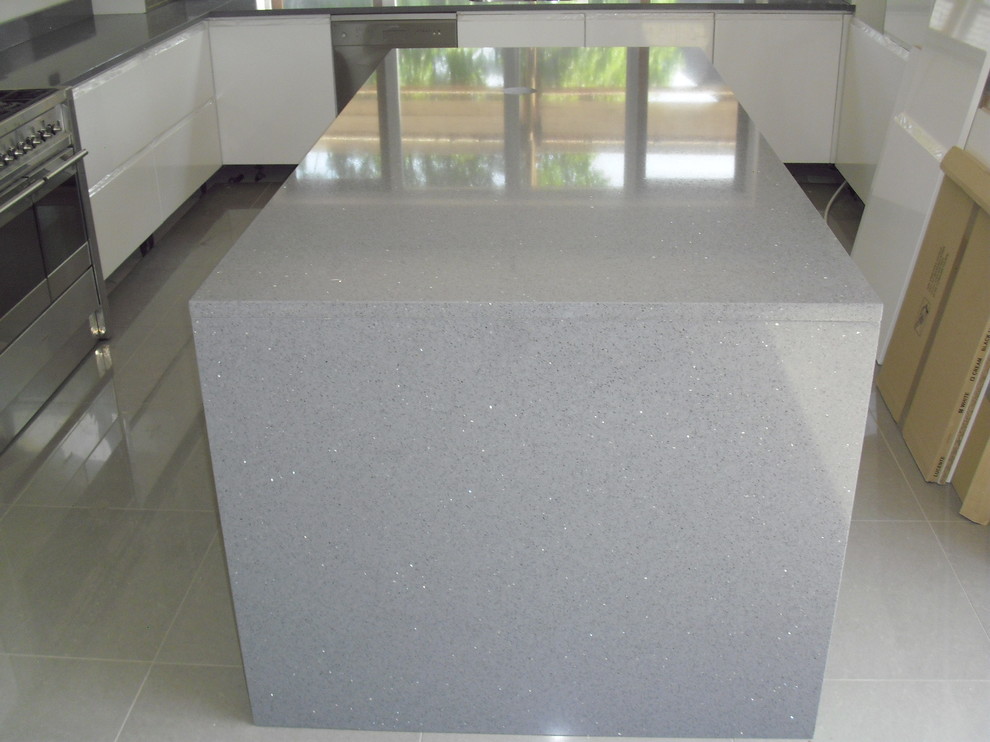 Titaneo quartz island & end panel, Compac - Contemporary - Manchester ...