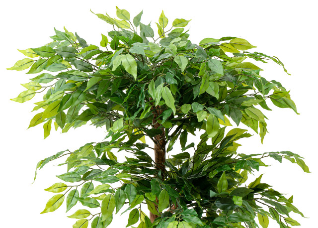 5' Creative Shaped Faux Ficus Tree in Pot - Traditional - Artificial ...