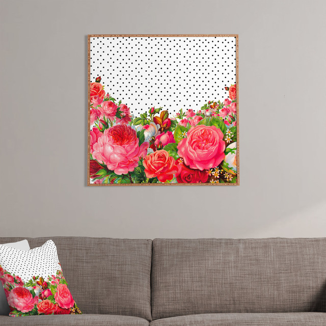 Deny Designs Allyson Johnson Bold Floral And Dots Framed Wall Art ...