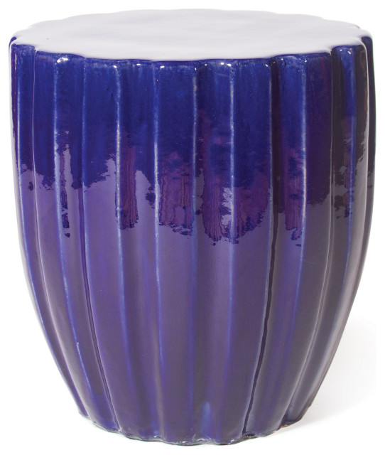 Scallop Stool- Navy Blue Outdoor Stool - Contemporary - Accent And ...