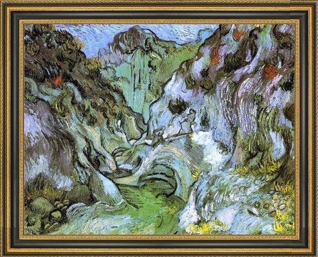 Vincent Van Gogh Le Peiroulets ravine Framed Canvas Print, 21"x28 ...