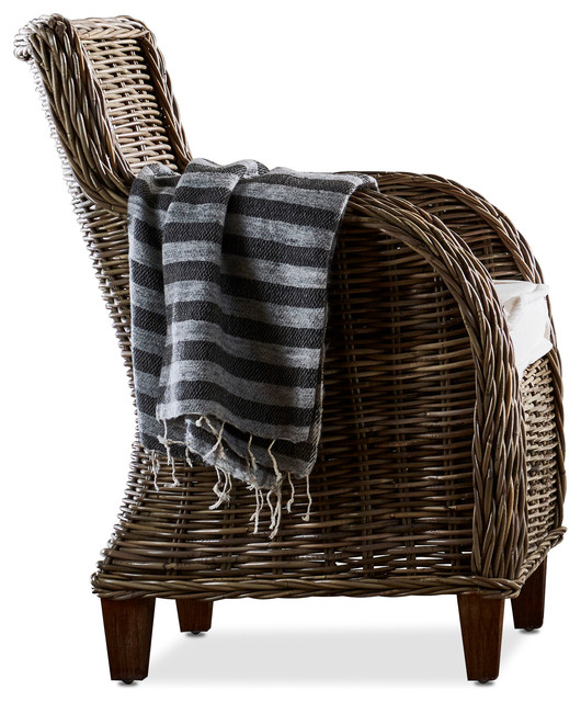 Baron Chair With Seat Cushion, Natural Gray - Tropical - Armchairs And ...