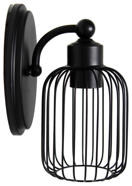 Metal Birdcage Wall Sconce with Matching Metal Oval Backplate Wall ...