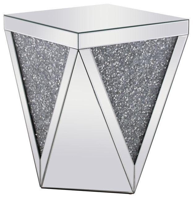 Elegant Decor Mf92008 Modern Crystal End Table , Clear Mirror ...