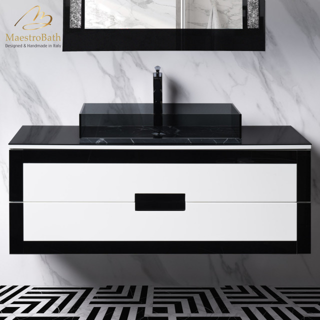 Roco Luxury Bathroom Vanity, Black and White, 48" - Modern - Bathroom ...