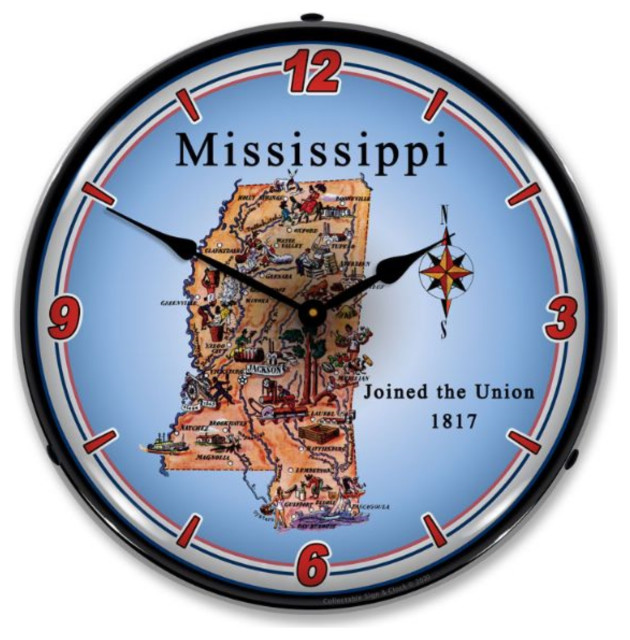 20041106 State of Mississippi Clock - Contemporary - Wall Clocks - by ...