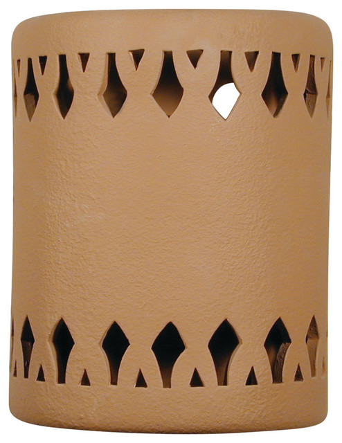 9" Half Round Open Top Ceramic Wall Sconce, Crown Border Cut Design ...