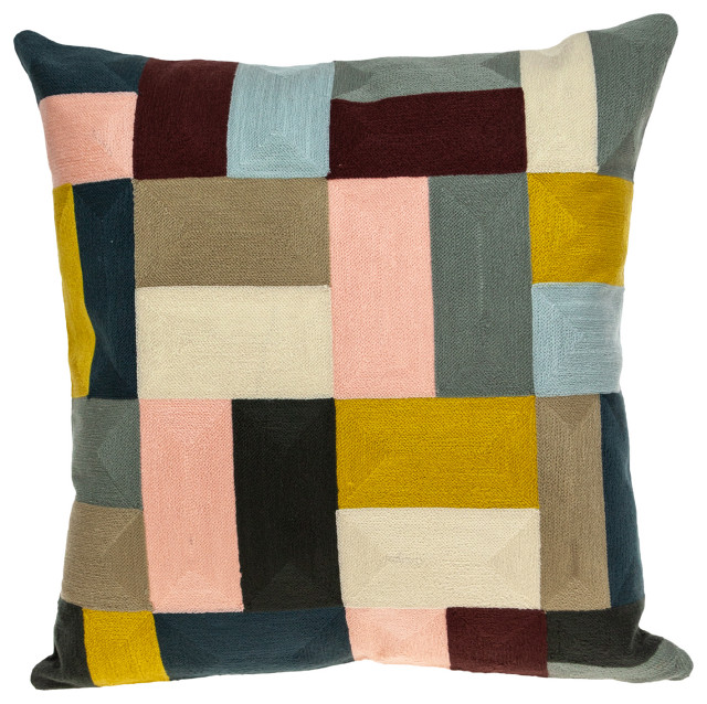 Parkland Collection Bollix Contemporary Multicolor Pillow Cover With ...
