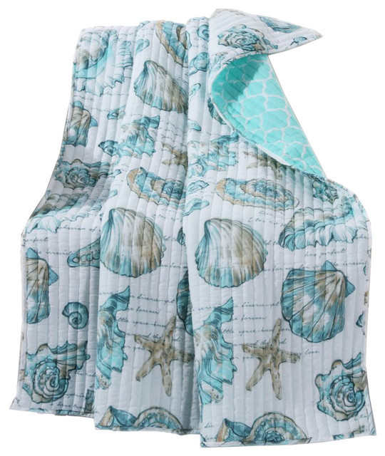 Barefoot Bungalow Cruz Coastal Quilt Throw, 50" x 60", Multicolor ...